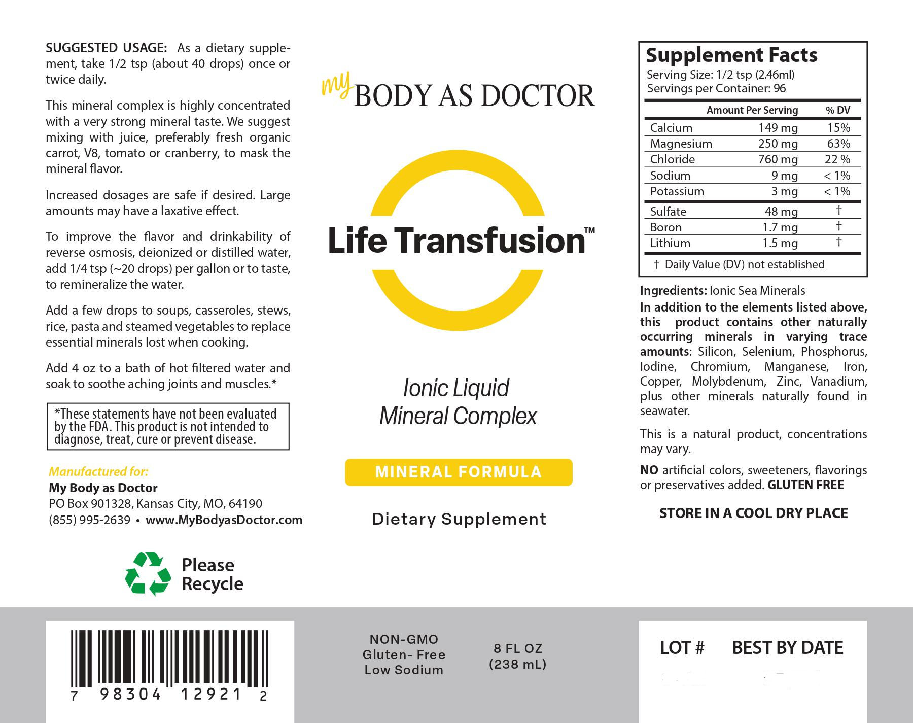 MyBodyasDoctor | Life Transfusion-K (8oz)